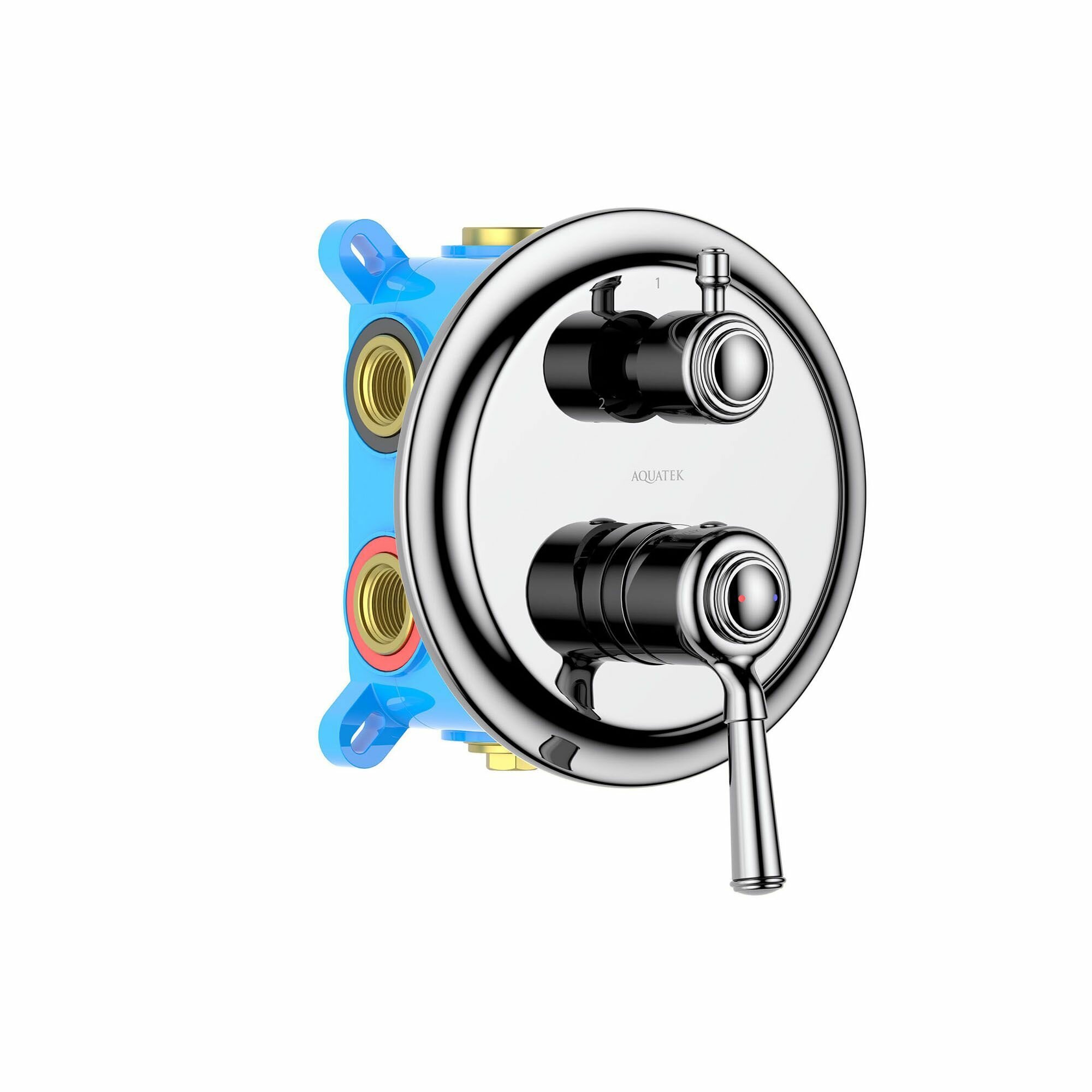 Смеситель для ванны 3 режима (внешняя и скрытая часть) AQUATEK AQ1547CR классик, Хром