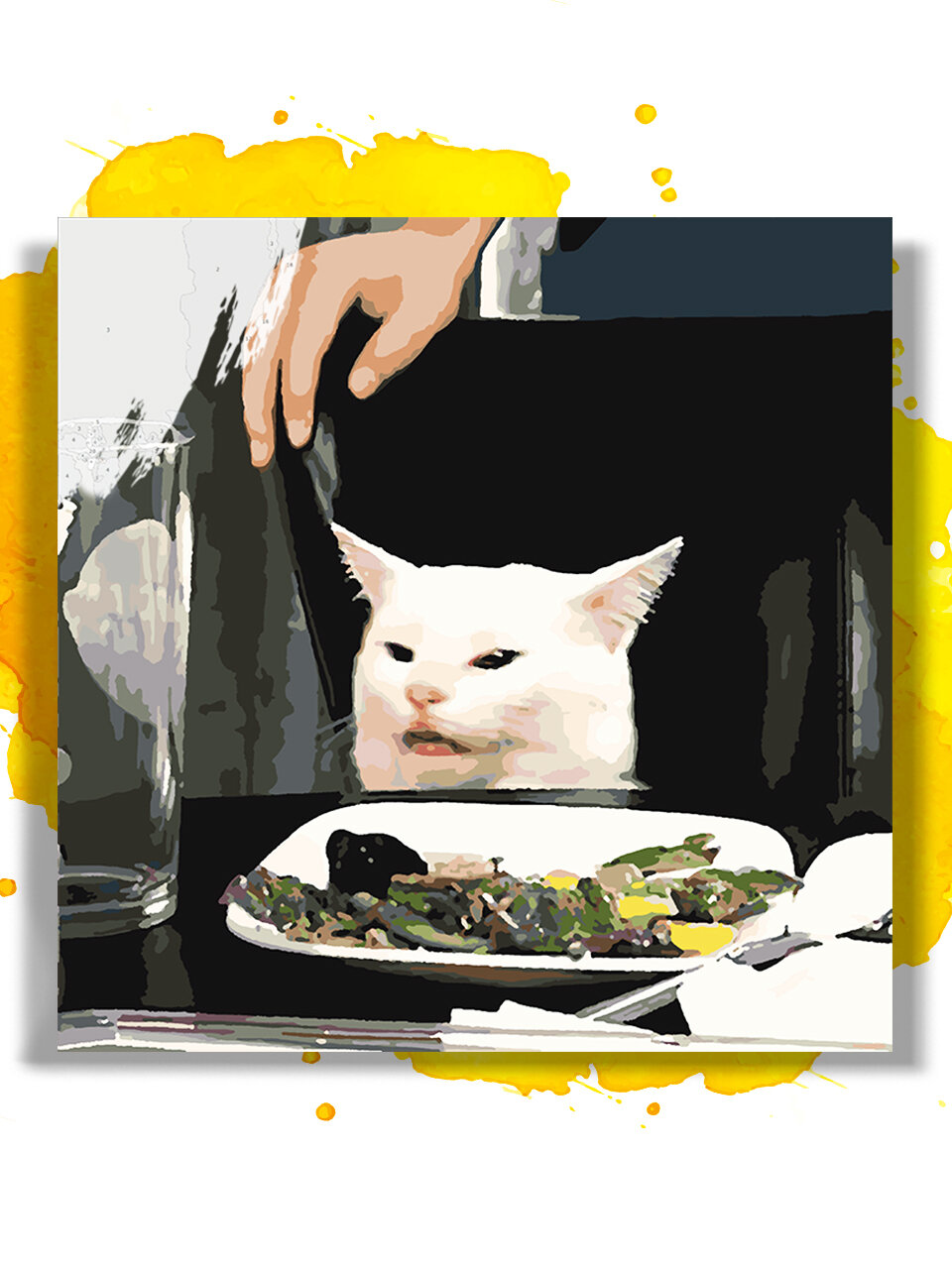 Картина по номерам на холсте Кот Мем, 40 х 40 см