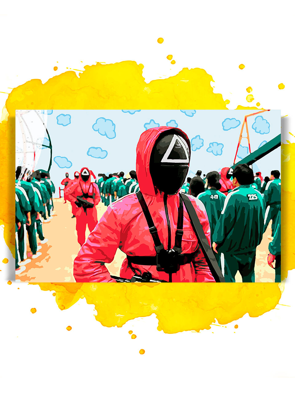 Картина по номерам на холсте Игра в кальмара - На игру, 40 х 60 см