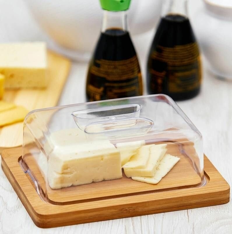 Блюдо бамбук с крышкой 20*15см №1 КТ-БК-01