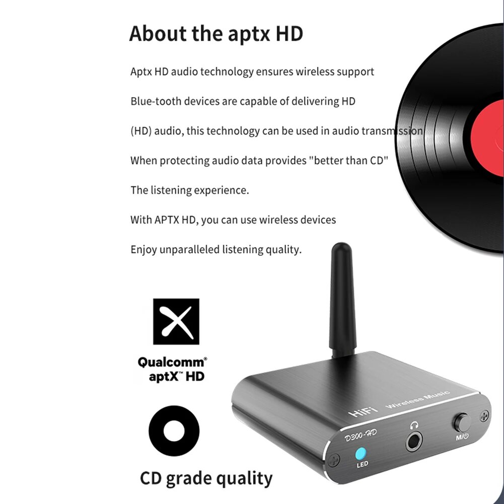 Беспроводной аудиоадаптер Bluetooth AptX-HD