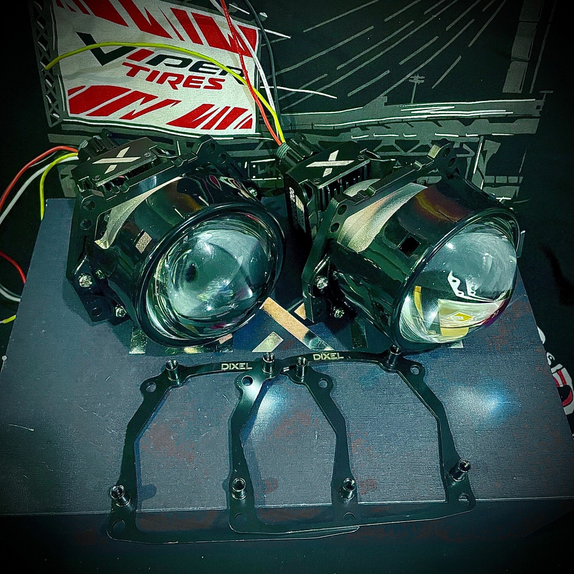 Светодиодные линзы DIXEL билед bi-led для BMW X5 E70 2006-2013 Afs Адаптив