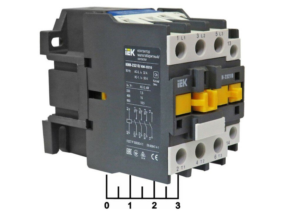 Контактор (пускатель) 400V 32A КМИ-23210 ИЭК (дополнительные контакты NO)