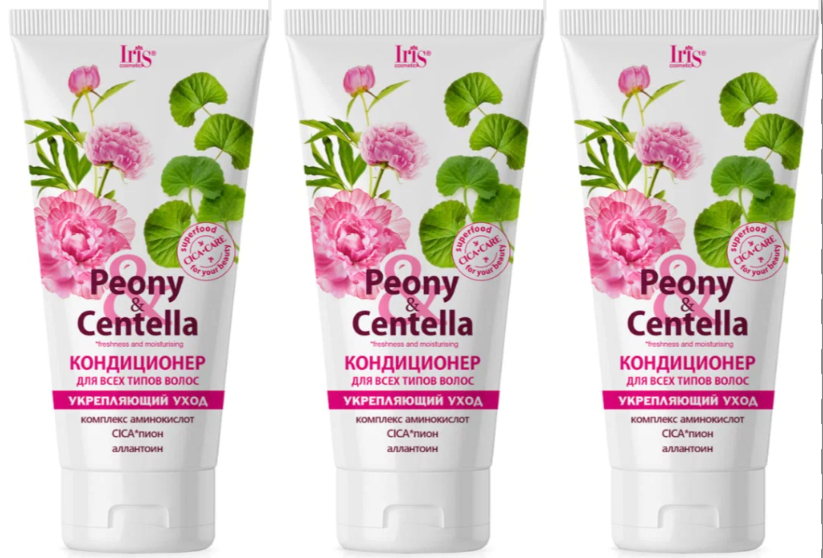 Кондиционер для всех типов волос Iris Peony & Centella Укрепляющий, 180 мл, 3 шт