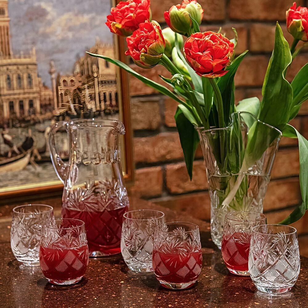 Хрустальные стаканы для воды, сока, напитков 200 мл. набор 6 шт. Неман 1000/1, 5108/200гр