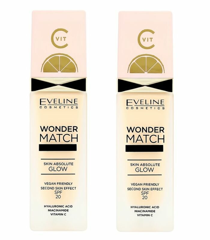 EVELINE Тональная основа Wonder Match Lumi, тон № 05 Light, 30 мл - 2 штуки