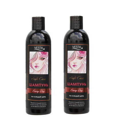 Шампунь ALWA "Веста Soft Care", для всех типов, ежедневный уход, 500 мл * 2шт
