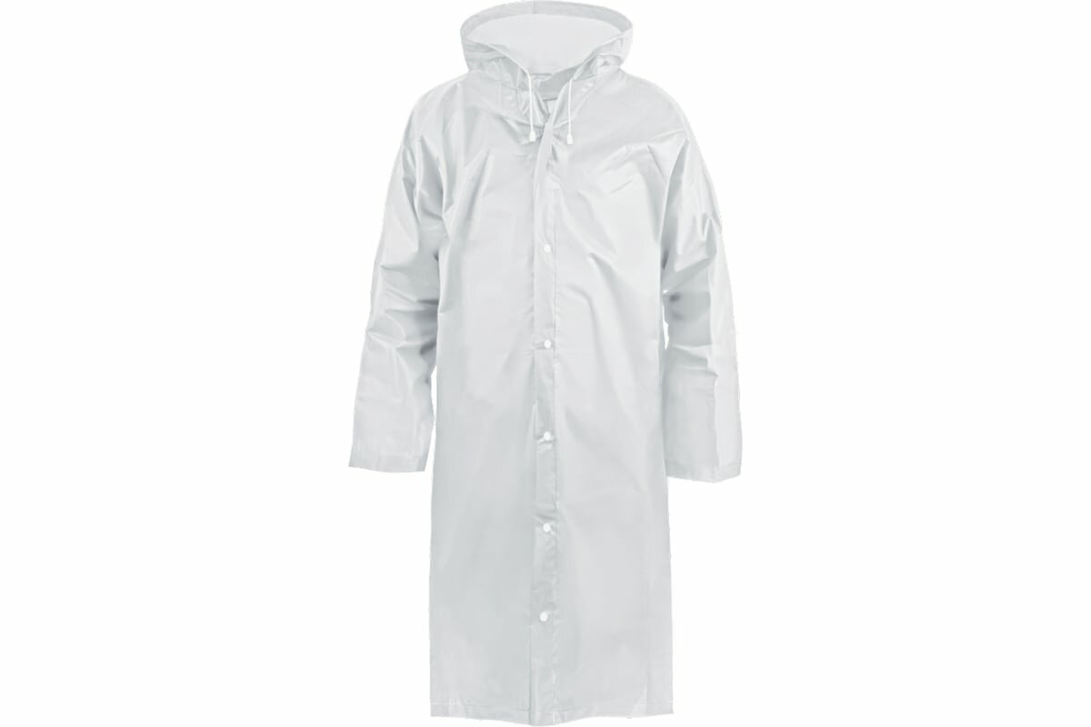 Komfi Дождевик белый EVA с капюшоном (на кнопках) 110 мк 121798