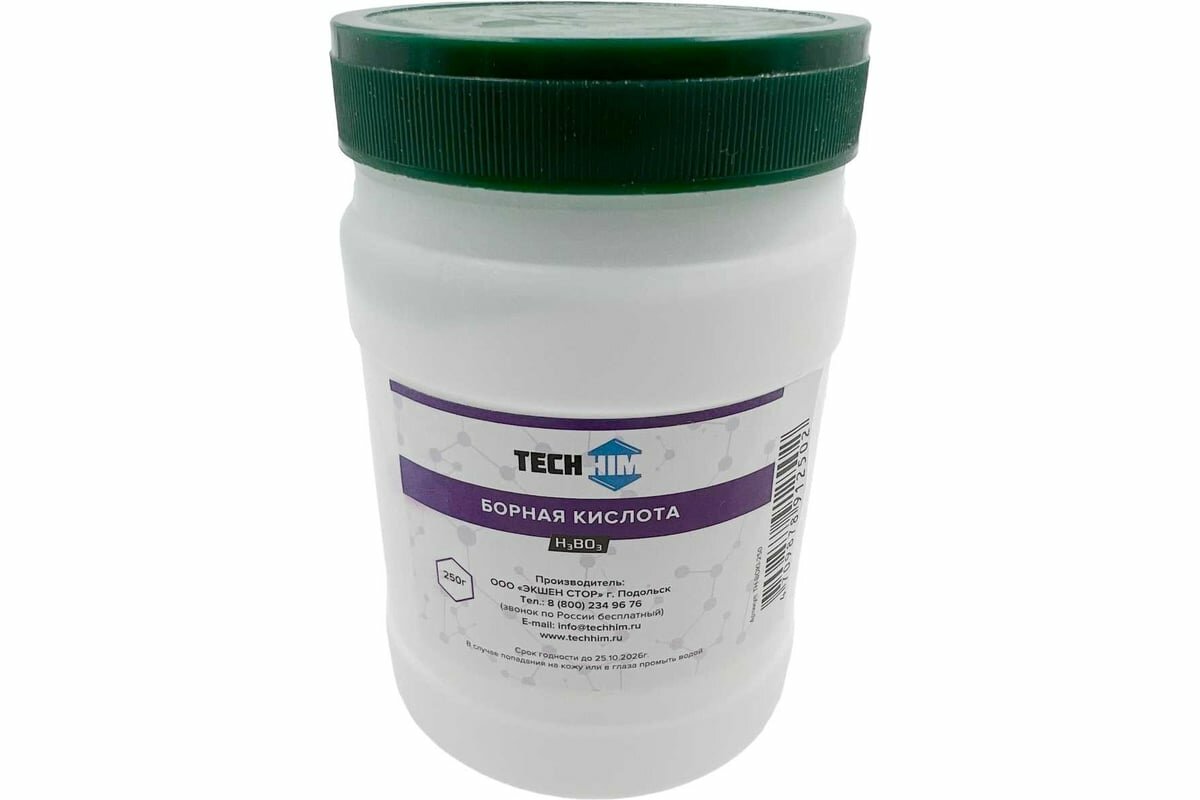 Борная кислота 250 г TECHHIM TH-BOKI-250 - технический химический реагент для лабораторий