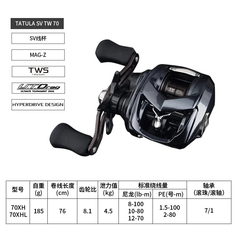 DAIWA TATULA TW SV 70 Left Hand, 70XH OR 70XHL