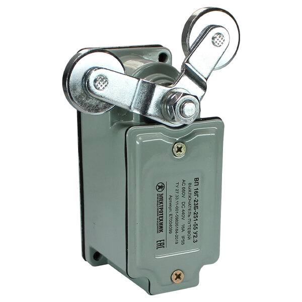 Путевой выключатель Электротехник ВП 16Г-23Б-251-55 У2.3, V-образный рычаг с роликом на каждом плече, без сальника, cамовозврат, 1з+1р, IP55,