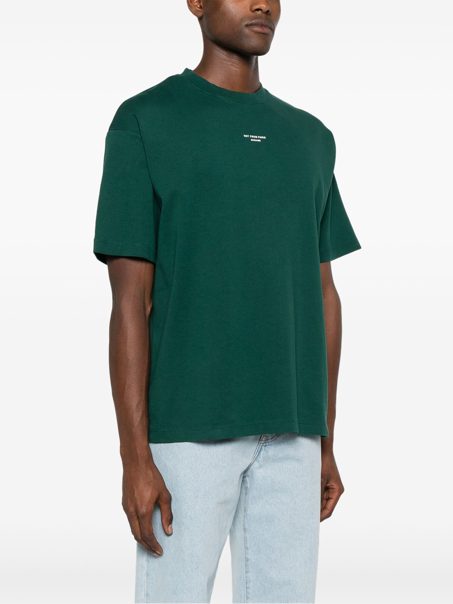 Топ Drole de Monsieur Le T-shirt Slogan Classique, размер 52, greyish green — фото 1