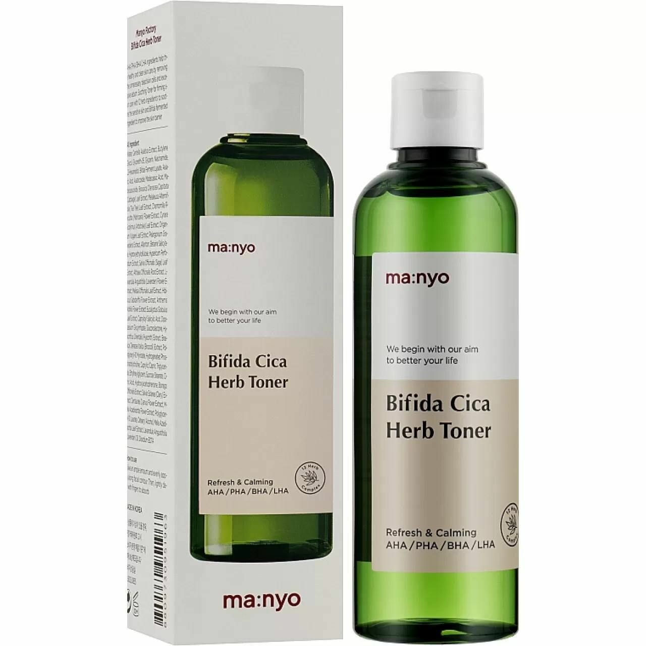Успокаивающий тоник для чувствительной кожи Manyo Bifida Cica Herb Toner, 210 мл