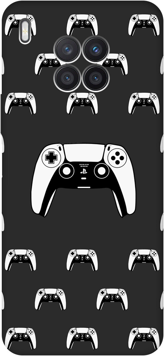Матовый чехол Controller Pattern для Honor 50 Lite / Huawei Nova 8i / Хонор 50 Лайт / Хуавей Нова 8и с 3D эффектом черный
