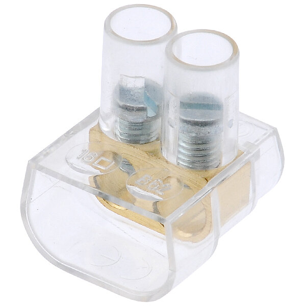 Клемма B62 торцевая винтовая 2х6,0-16,0 кв. мм прозрачная Imet (2 шт. в комплекте)