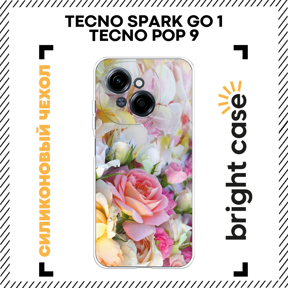 Чехол на Tecno Spark Go 1/Pop 9 / Текно Спарк Го 1/Поп 9 с принтом Утренние розы
