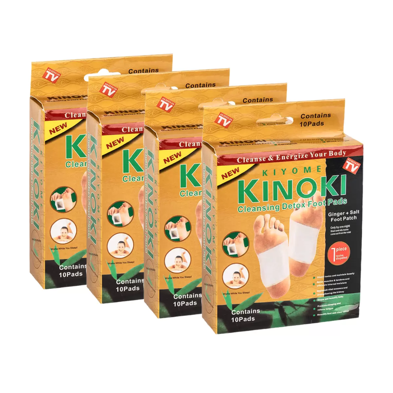 Пластыри Kinoki китайские для очищения организма детокс с имбирём 4 упаковки 40 шт.