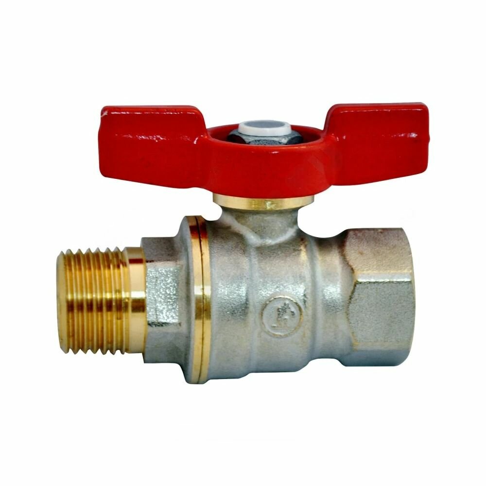 Кран шаровой латунь никель R914 Ду 15 Ру42 ВР/НР полнопроходной бабочка Giacomini R914X023