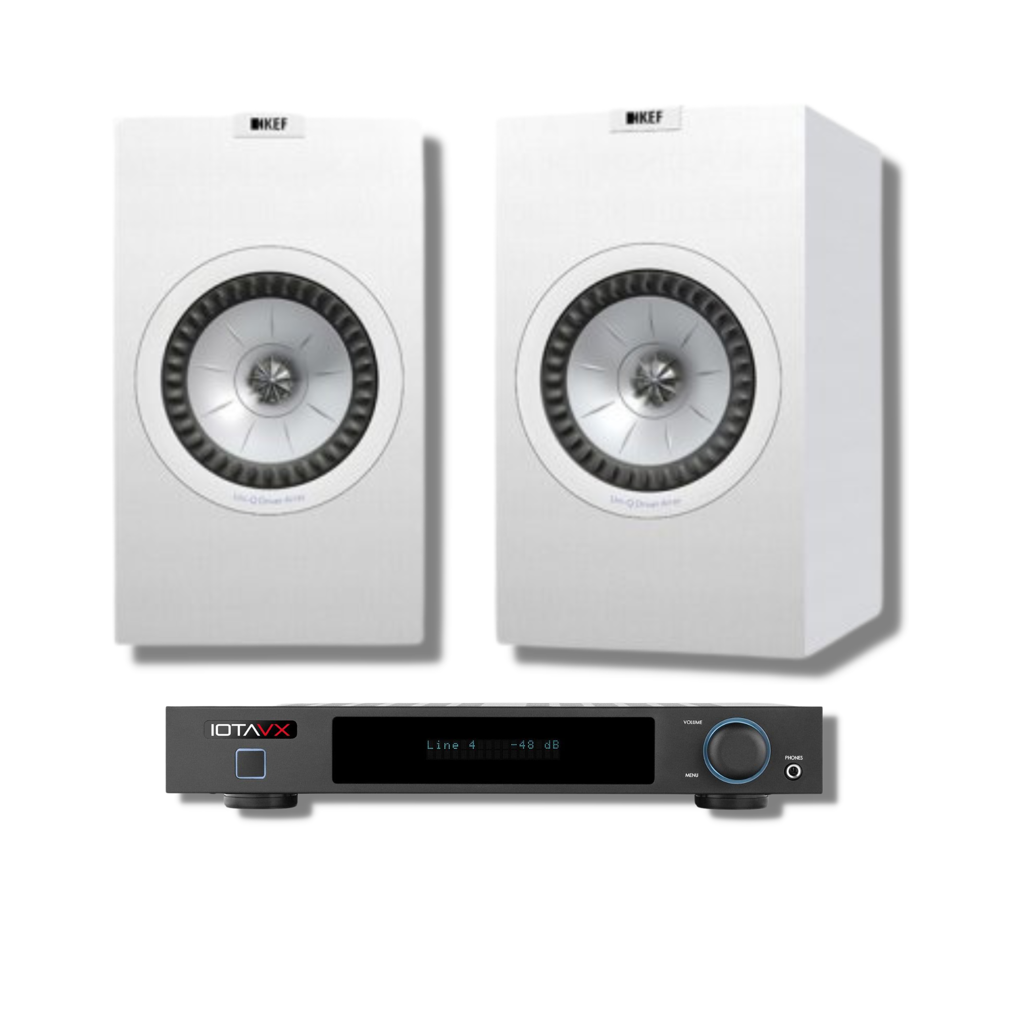 Комплект Интегральный стереоусилитель IOTAVX SA3 + Полочная акустика KEF Q350 WHITE