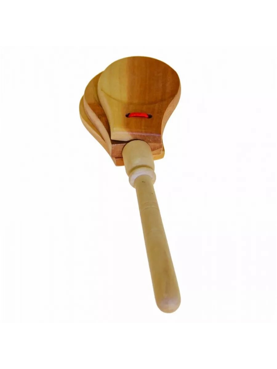 DP-140 Кастаньеты на ручке деревянные 18 см