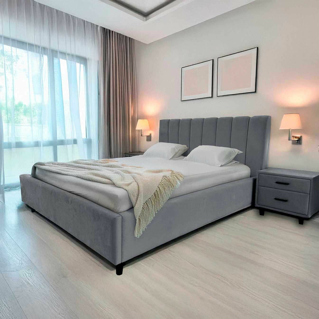 Двуспальная кровать "Диана" с подъемным механизмом и ящиком для белья