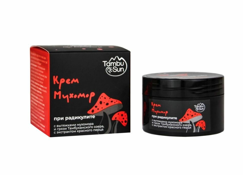 Крем При радикулите Мухомор с тамбуканской грязью и разогревающим эффектом, 50 мл