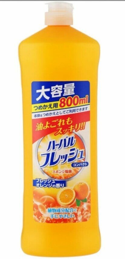 MITSUEI Японское концентрированное средство для мытья посуды, овощей и фруктов с ароматом апельсина 800 мл.