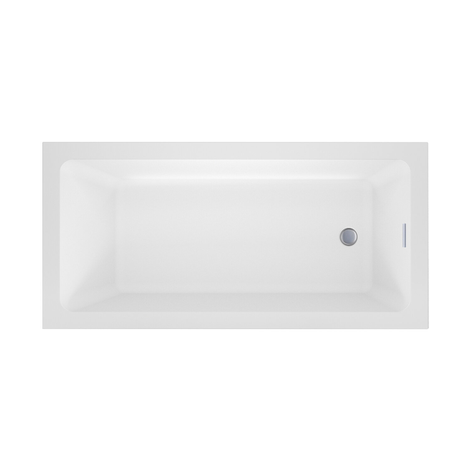 Акриловая ванна с интегрированным переливом 180х85 Wellsee FreeDom 2.0 23300301R в наборе 2 в 1: ванна акриловая 180 х 85 см в цвете белый глянец, слив-перелив хром
