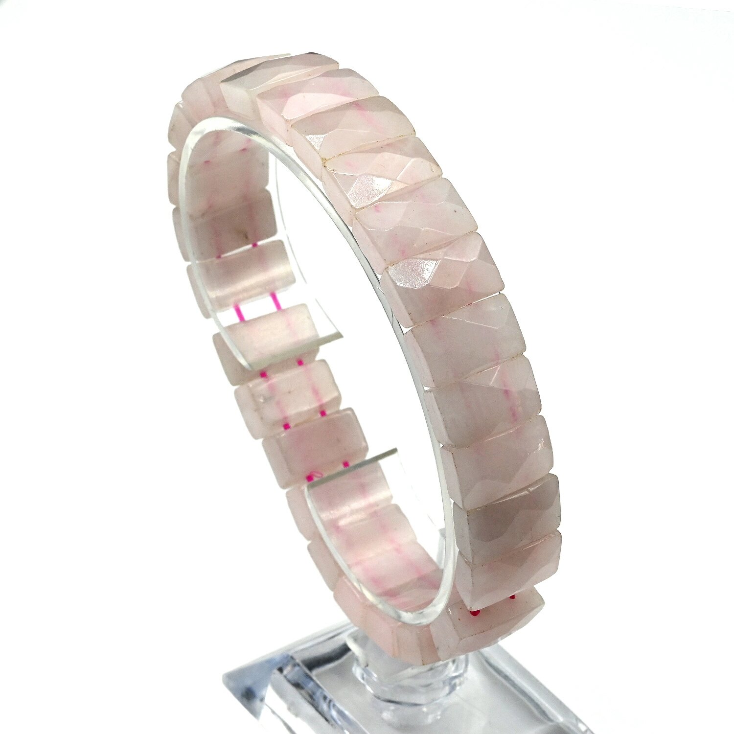 Браслет, кварц розовый