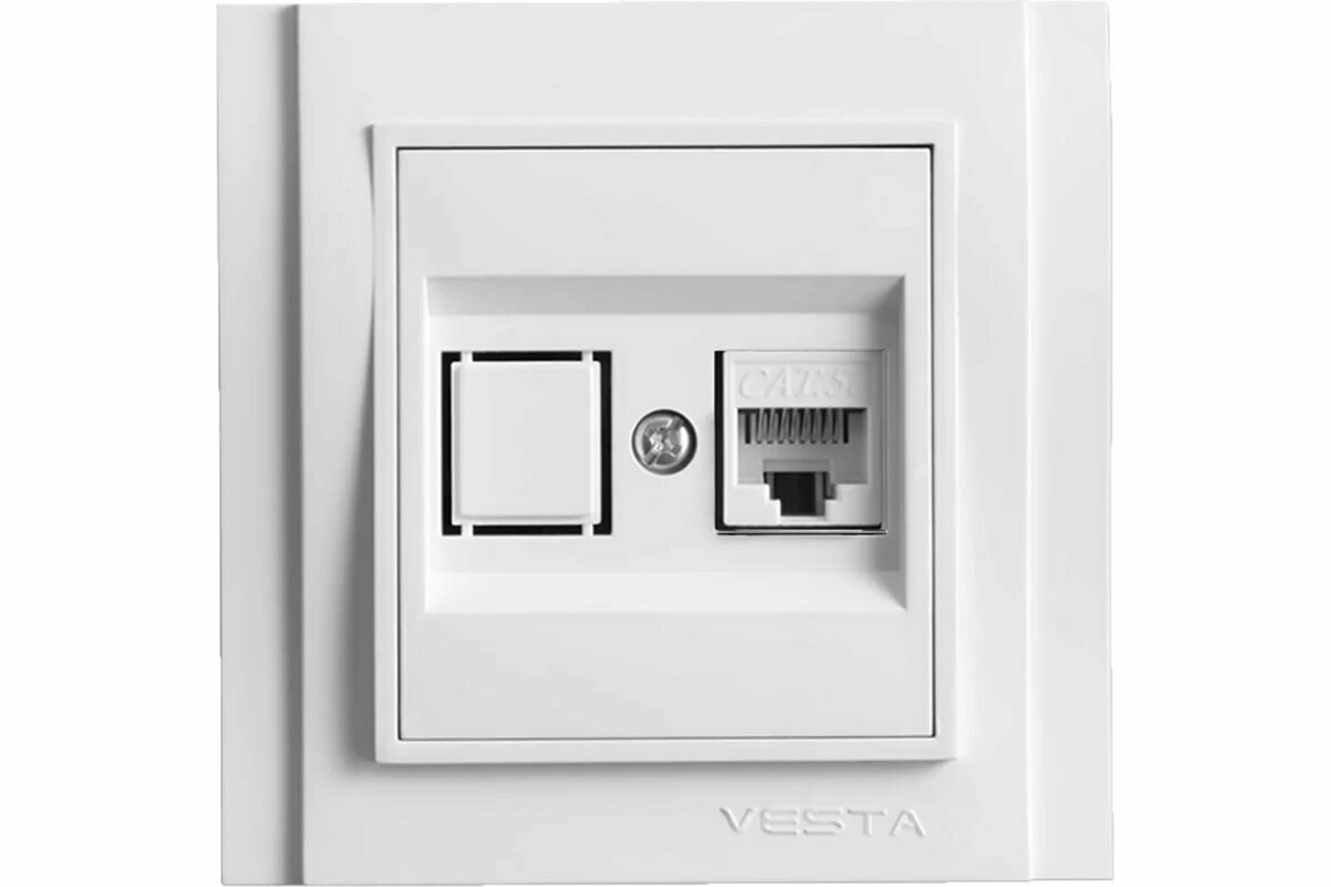 Розетка Vesta Electric Verona для LAN кабеля FRZCW020101BEL совместимая с LAN-кабелями