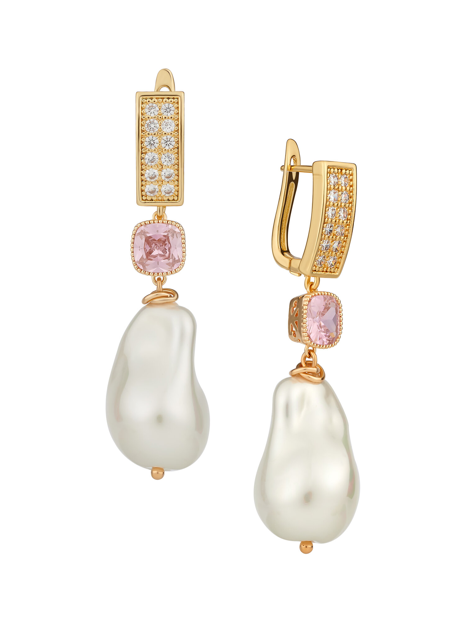 Серьги с подвесками, циркон