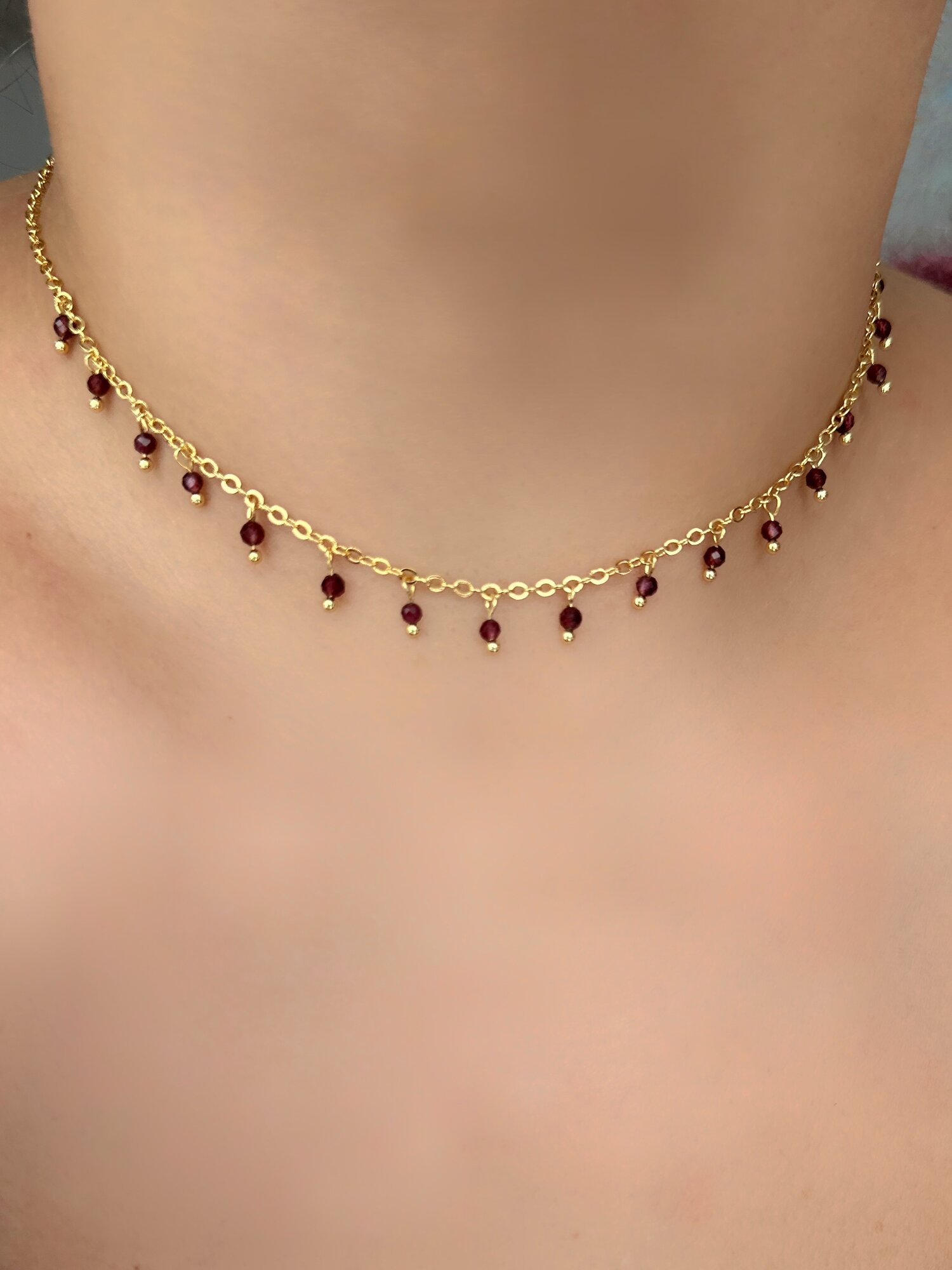 Бусы, гранат