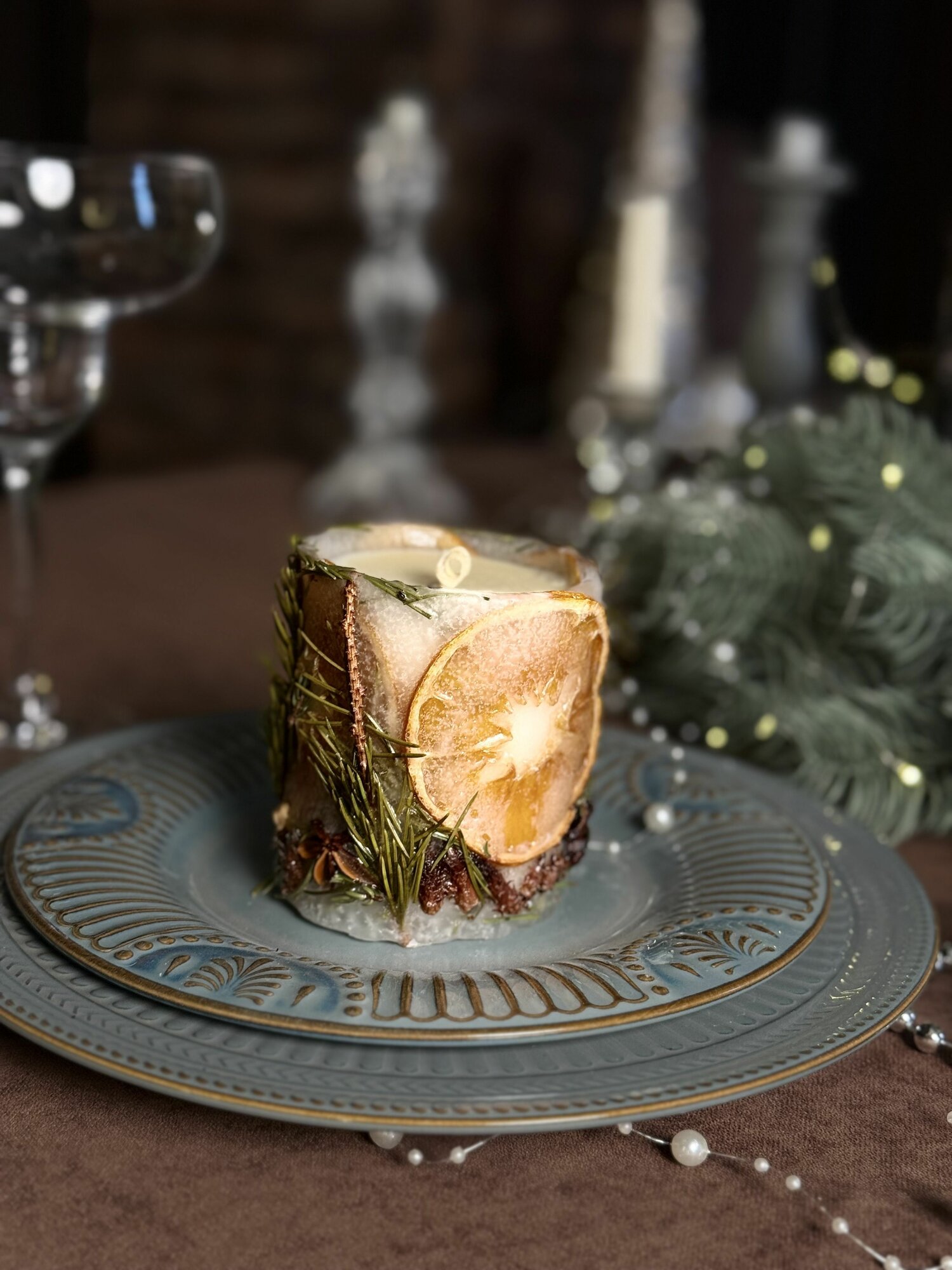 Арома свеча ботаническая с тайным посланием, 250 мл, ручная работа