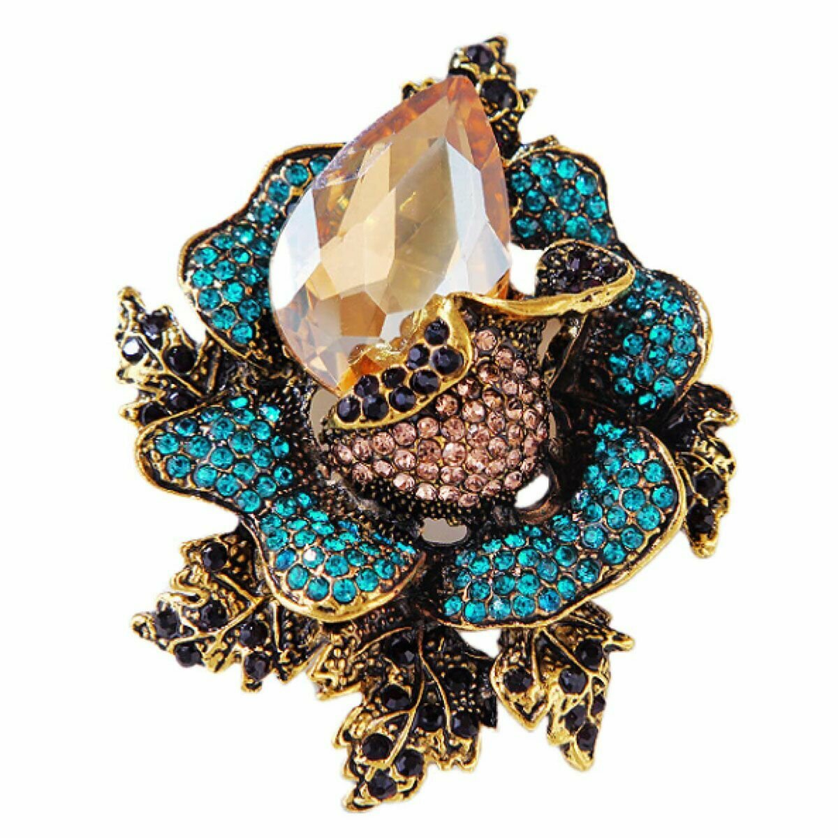 Брошь, стразы, хрусталь