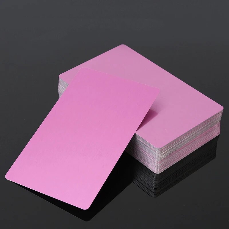 100 шт. металлические визитные карточки PLLCUTE Розовый, Pink