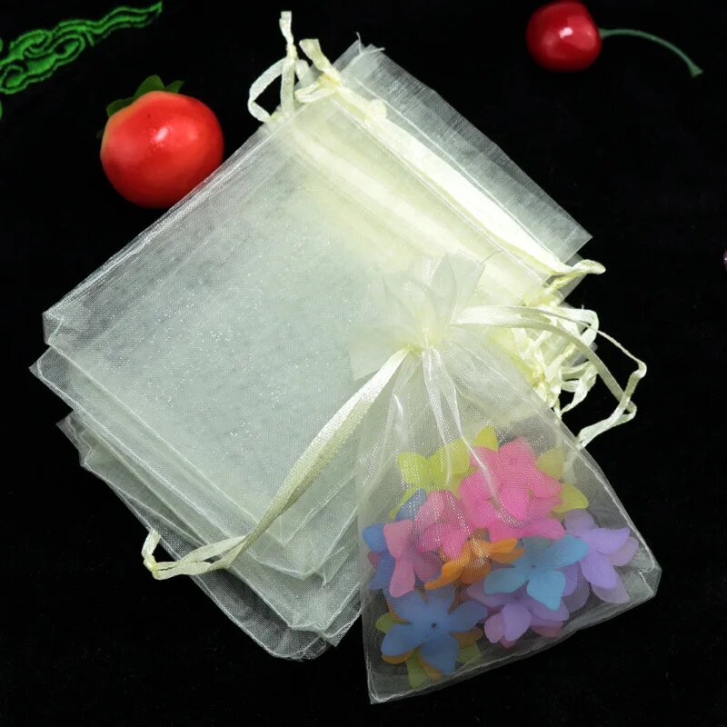 Мешочки из органзы бежевые 17x23см, 10 шт
