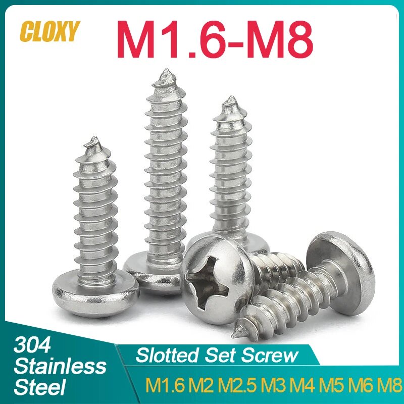 Саморезы из нержавеющей стали CLOXY M1.2-M2.6 M2.2 (100pcs), 6mm
