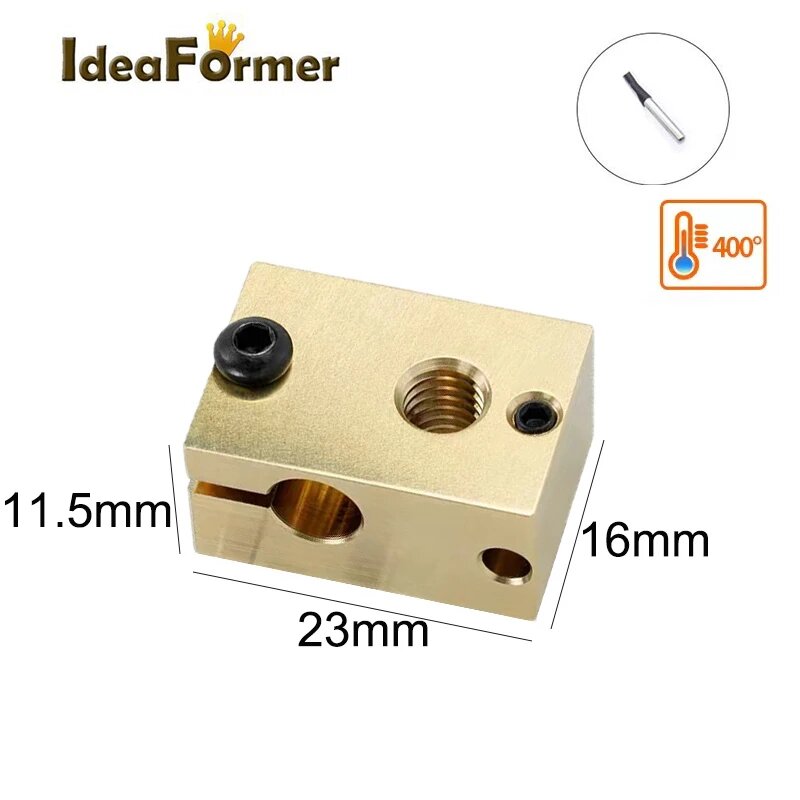 Нагревательный блок IdeaFormer V5 V6 MK7 MK8 CR10 VOLCANO для 3D-принтера V6 PT100 Brass