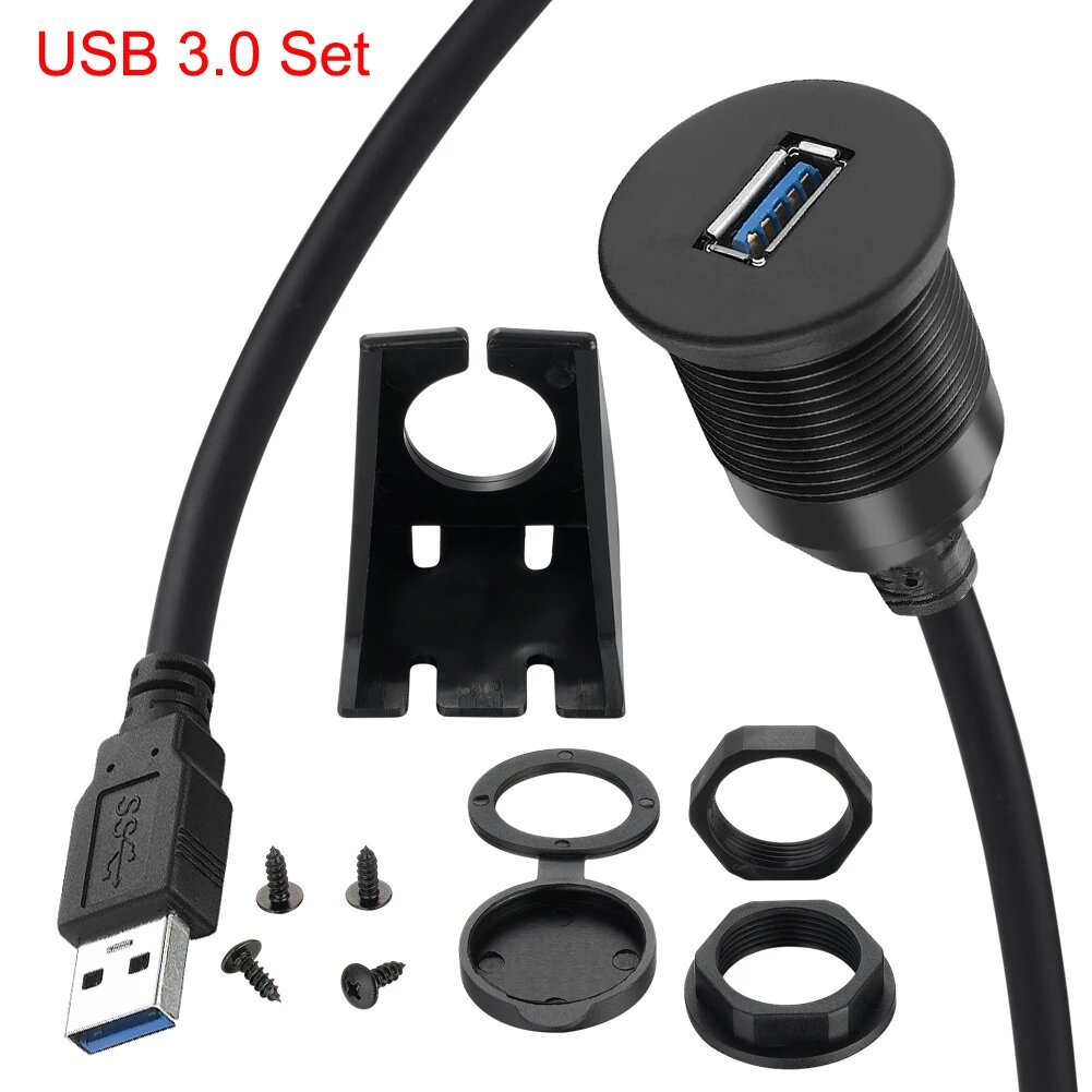 Bochara USB 3.0/USB 2.0 удлинитель кабеля для авто 2 м, USB 3.0 Cable
