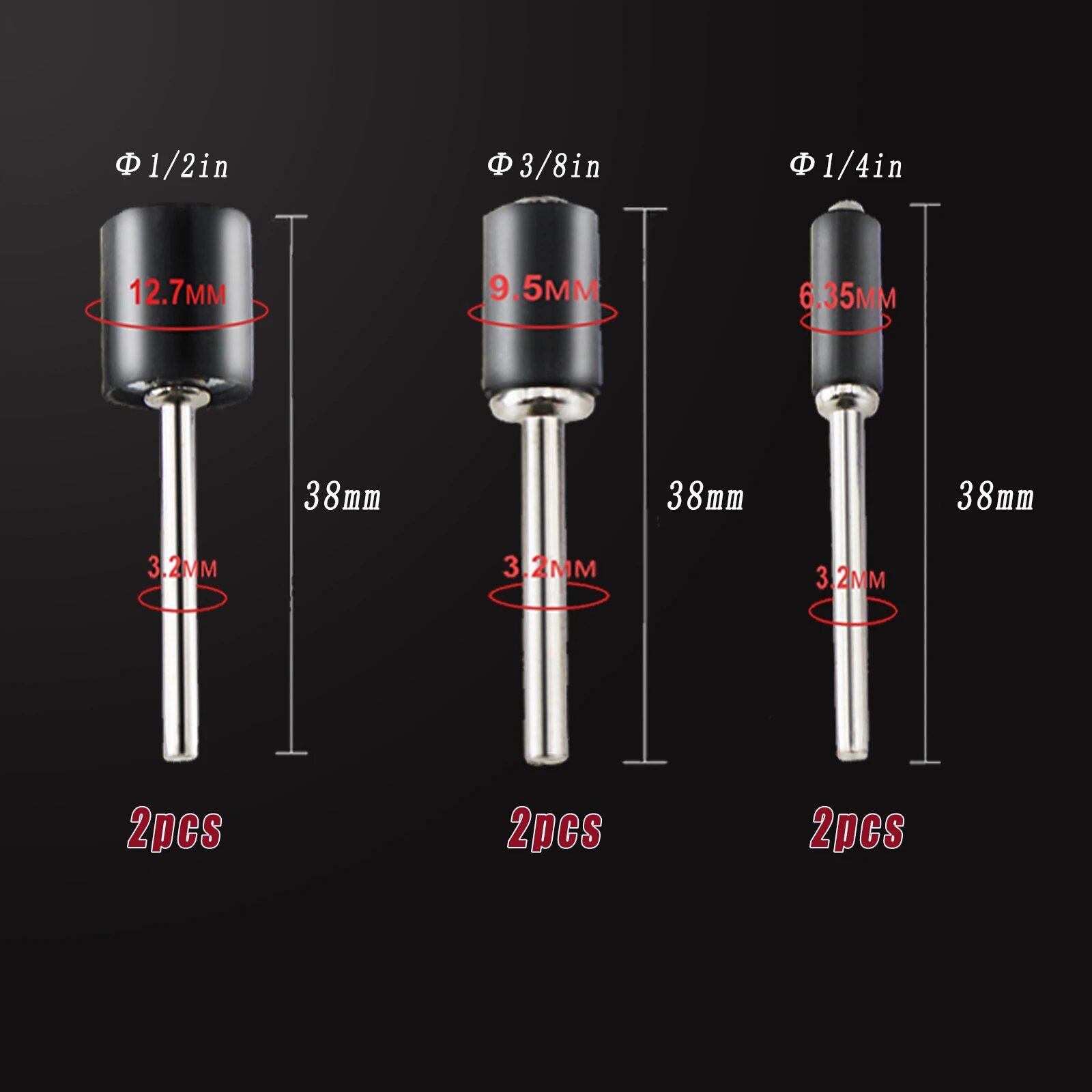 Шлифовальные барабаны 3.2мм, 6 шт. для Dremel