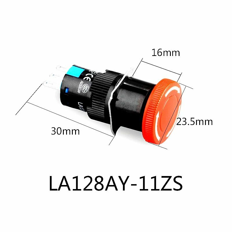 Переключатель аварийной остановки LA128AY-11ZS, 1NO1NC, 3 feet