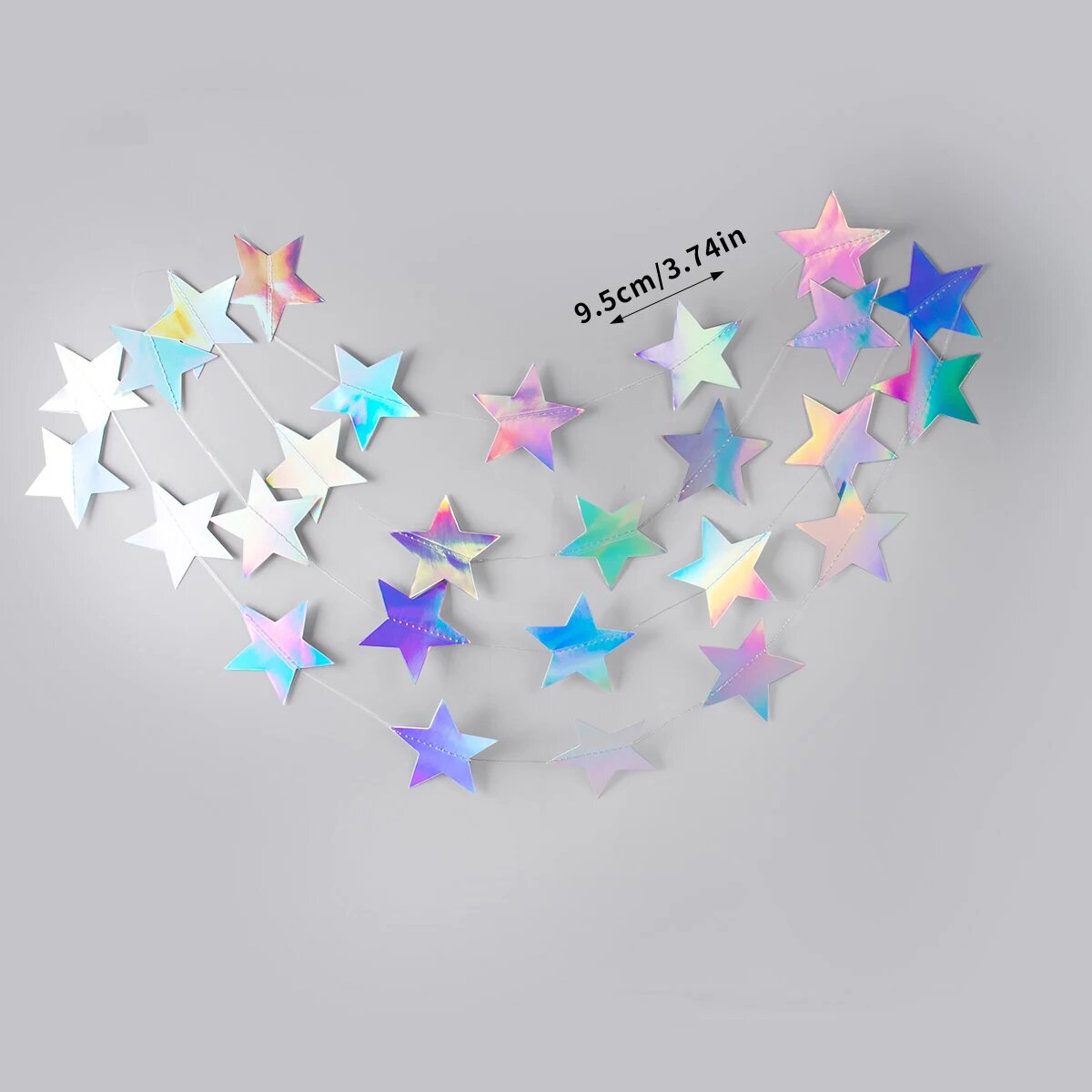 Лазерная серебряная луна, звезда, гирлянда, баннер для спальни, настенное украшение, аллюзи, детский день рождения, фотография, баннер, свадебные принадлежности