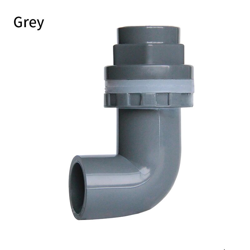 SgooHan угловой дренажный соединитель для аквариума ПВХ 20-50 мм Серый, Grey, ID 20mm