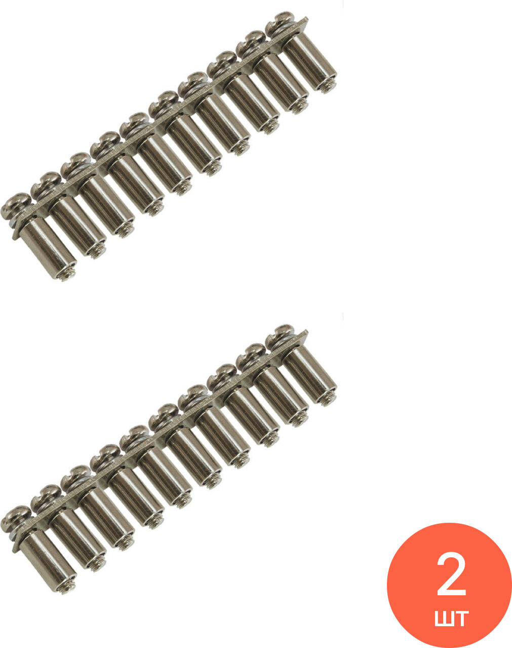 Перемычка для клеммной колодки TDM Electric / ТДМ Электрик для ЗНИ-6мм2, центральная, металл, 10PIN, 41А, IP20 / электрика (комплект из 2 шт)