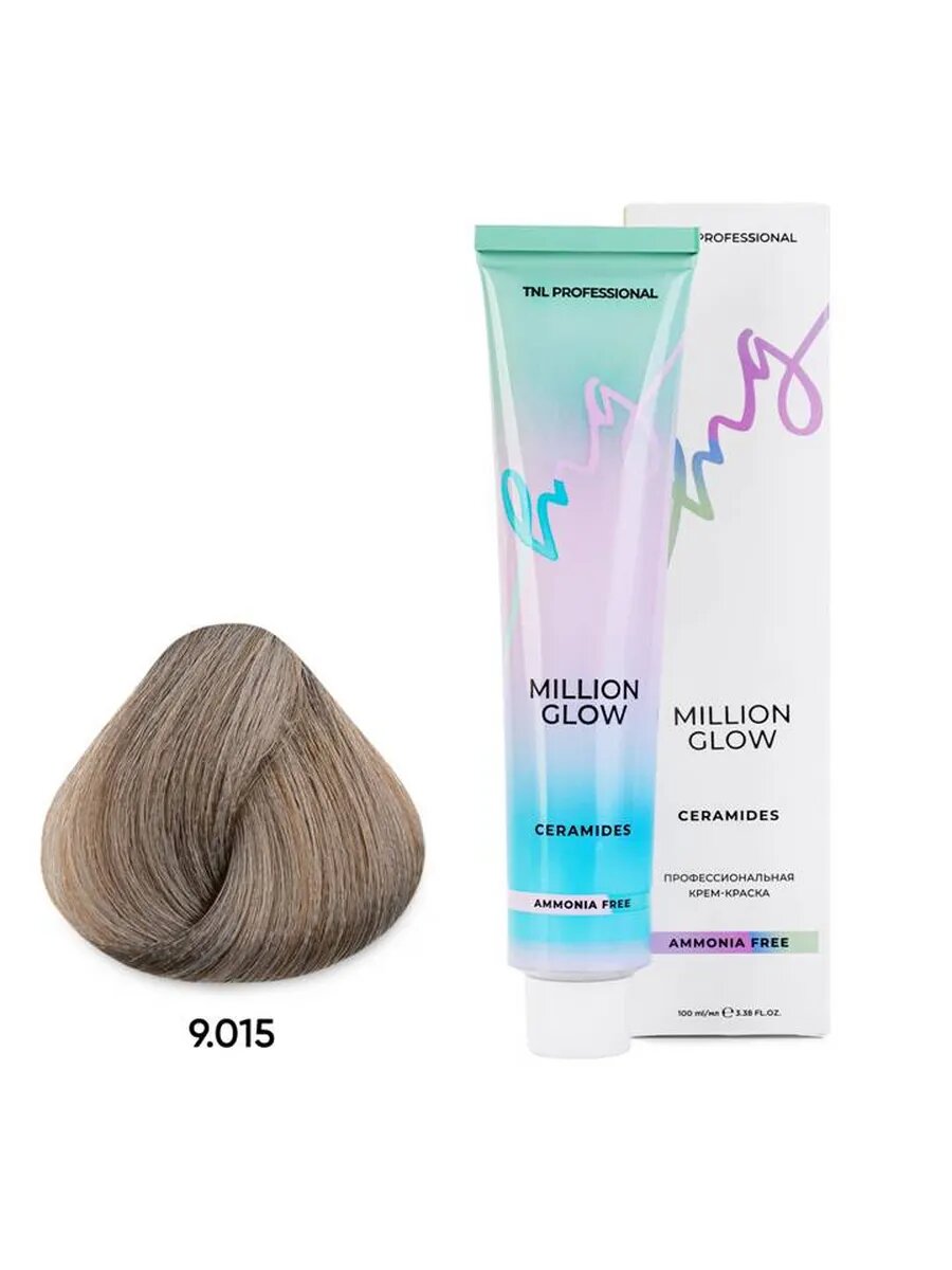 Крем-краска безаммиачная для волос Million glow Ammonia free collection Ceramides 9.015