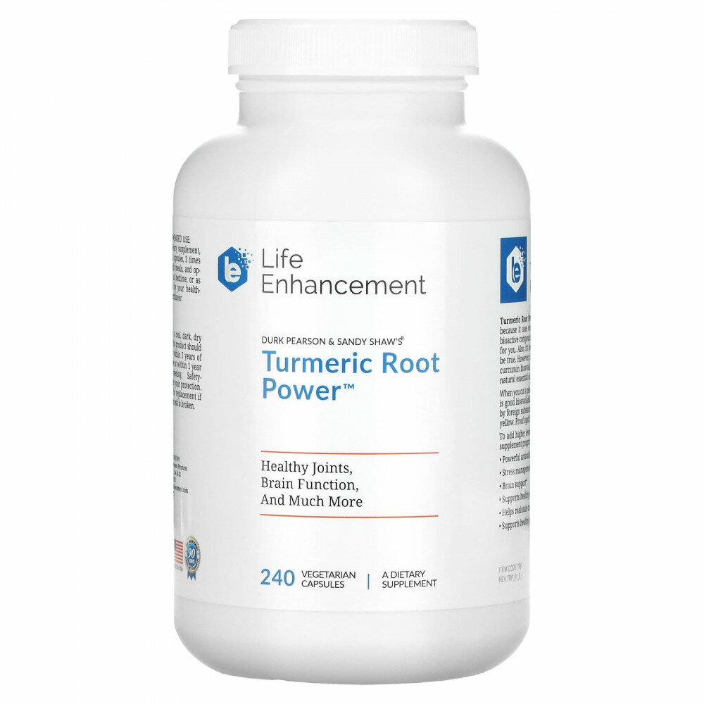 Life Enhancement, Turmeric Root Power ™, 240 вегетарианских капсул (600 мг на капсулу)