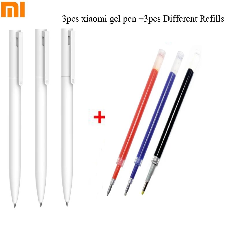 Гелевая ручка Xiaomi Mijia MI Pen 9.5 мм Белый, 3Pen With 3color Ink