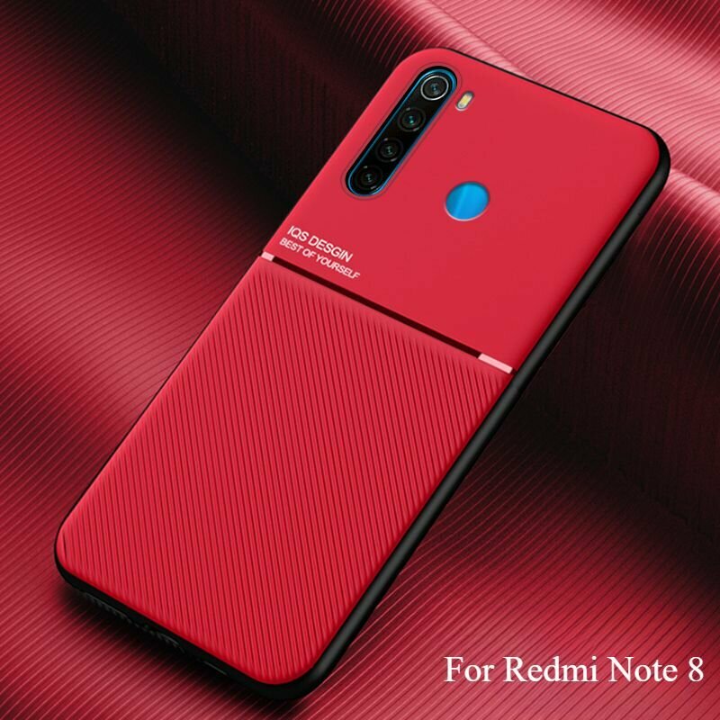 FASNYA Чехол из деловой кожи для Redmi Note 8 (Редми Ноут 8) с магнитным автомобильным держателем, тонкий защитный чехол для смартфона