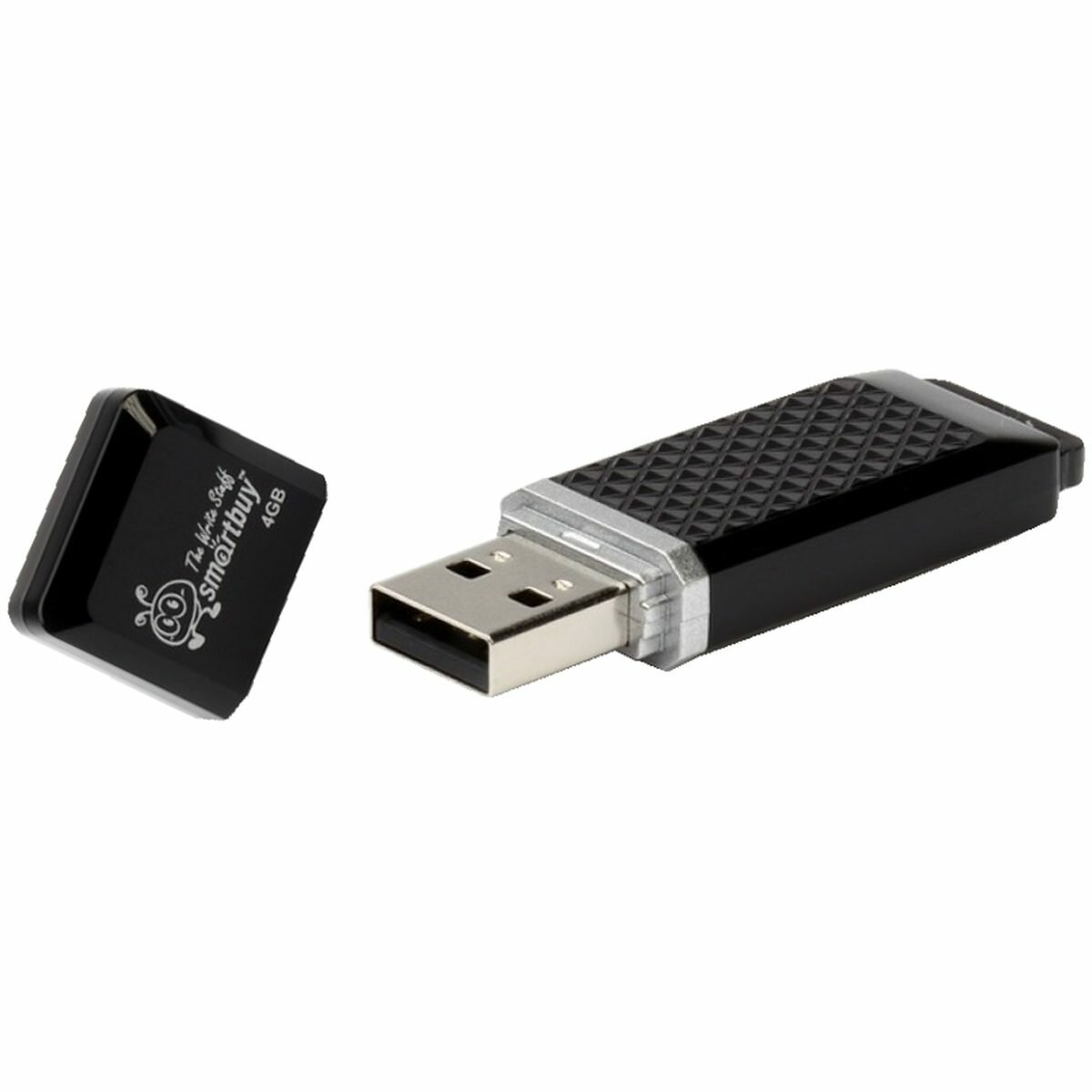 Флеш-память USB 4Gb SmartBuy Quartz, USB2.0, черный (SB4GBQZ-K)