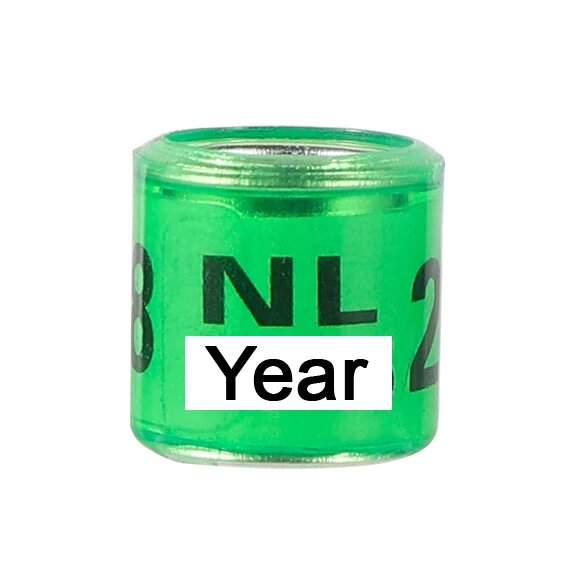 Кольца для ног голубей Adhere To Fly, 100 шт Зеленый, Year 2027, green